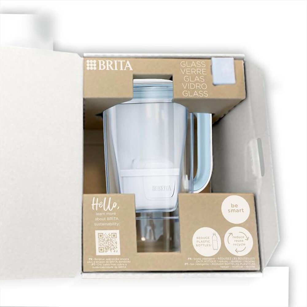 BRITA - Caraffa filtrante CARAFFA IN VETRO-Bianco/Trasparente/azzurro ...