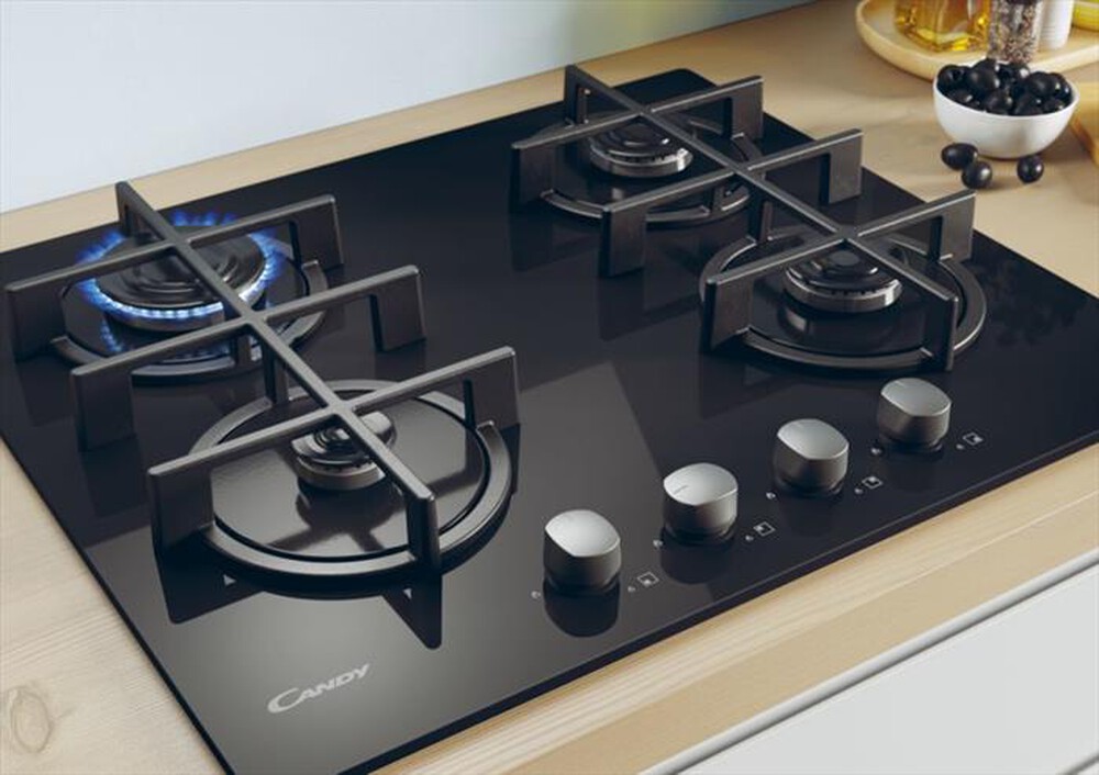 CANDY - Piano cottura a gas CVG6B 59,5 cm-Nero | Euronics