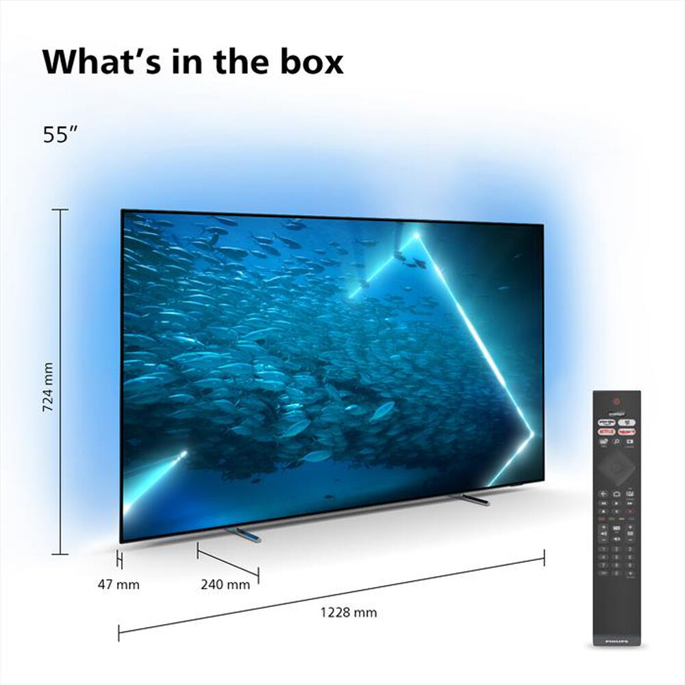 PHILIPS - Ambilight Smart TV OLED UHD 4K 55" 55OLED707/12-Silver | Euronics