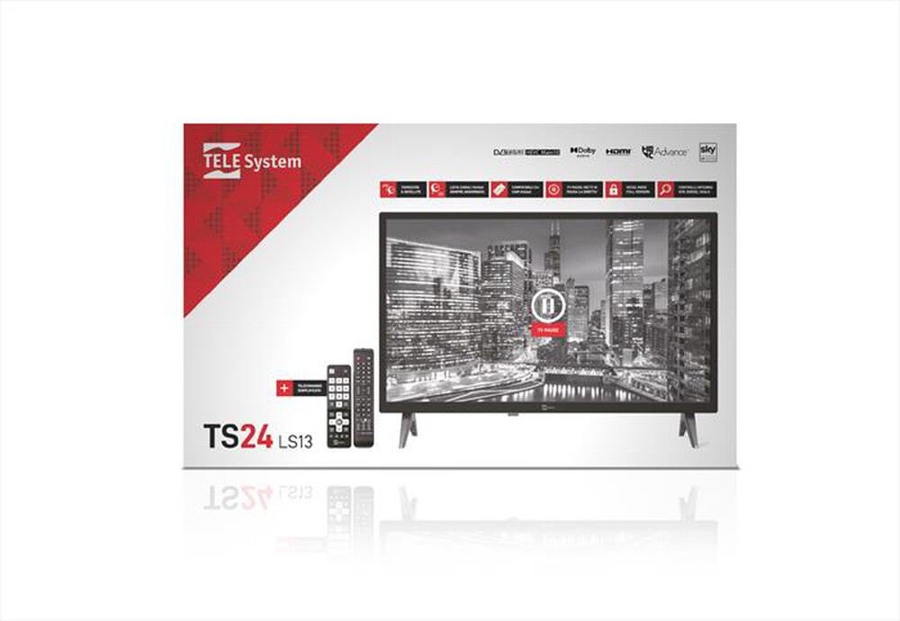 TELESYSTEM - TV LED HD READY 24" LS13 T2/S2, 2 TLC, 220V-BLACK | Euronics