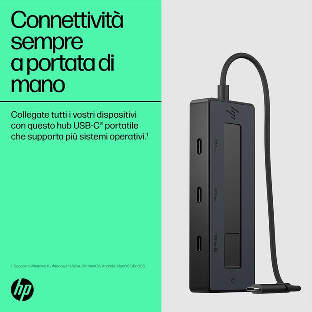 HP - HUB MULTIPORTA 4K USB-C-Nero | Euronics