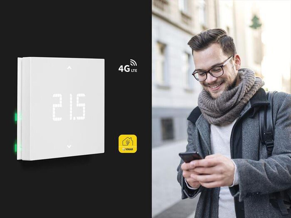 VIMAR - TERMOSTATO CONNESSO 4G/LTE PARETE-White | Euronics