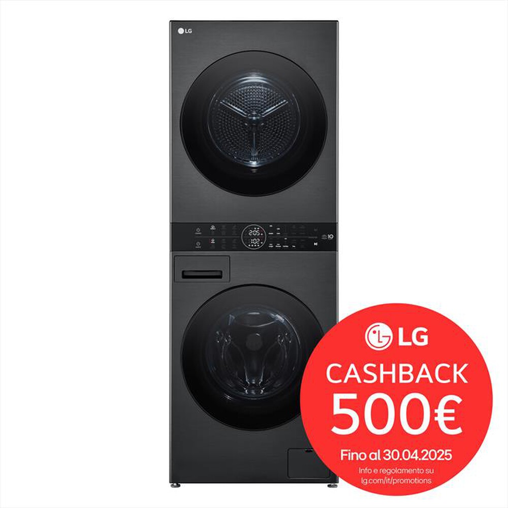 LG - Lavasciuga WASHTOWER WT1210BBF 12/10 Kg Classe A-Platinum Black ...
