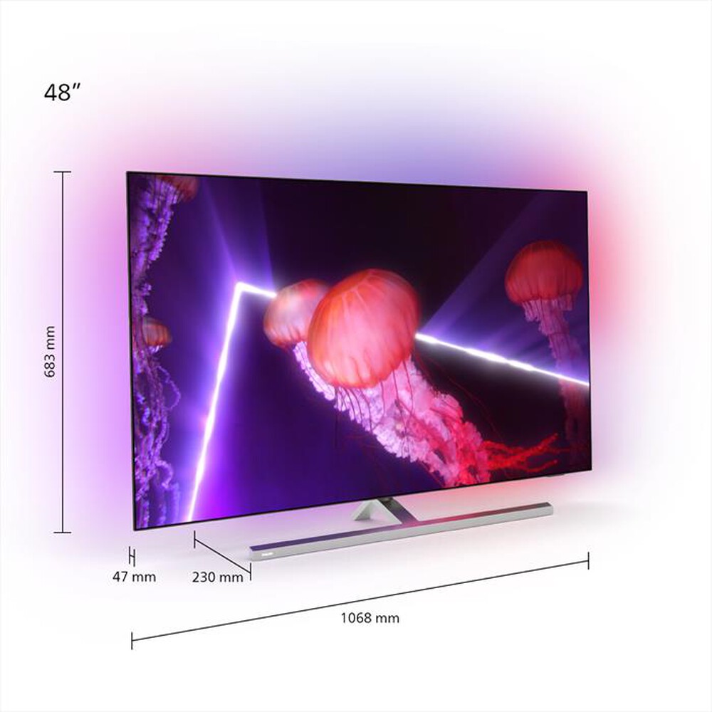 PHILIPS - Ambilight Smart TV OLED UHD 4K 48" 48OLED887/12-Silver | Euronics