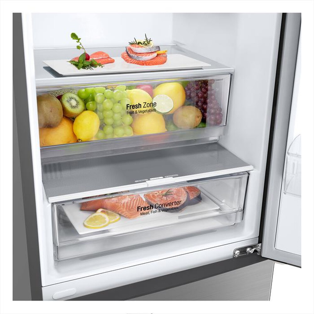 LG - Frigorifero combinato GBP62PZNAC Classe A 384L-Stainless steel ...