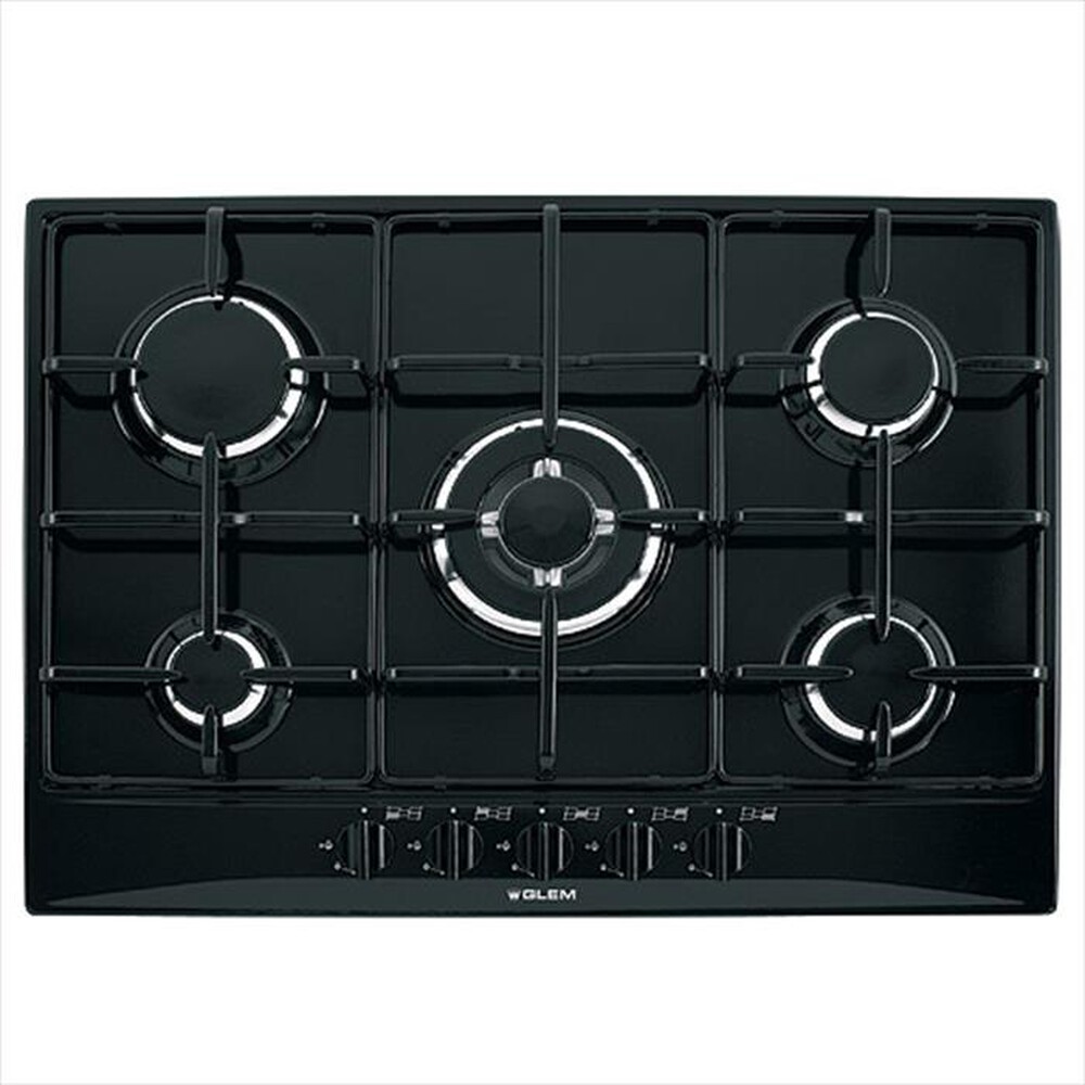 GLEM GAS - Piano cottura a gas GT755BK 5 fuochi 68,5cm-Nero | Euronics