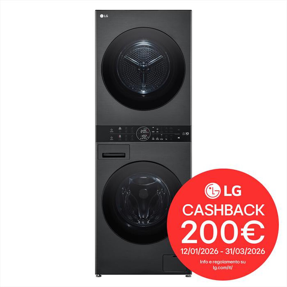 LG - Lavasciuga WASHTOWER WT1210BBF 12/10 Kg Classe A-Platinum Black ...