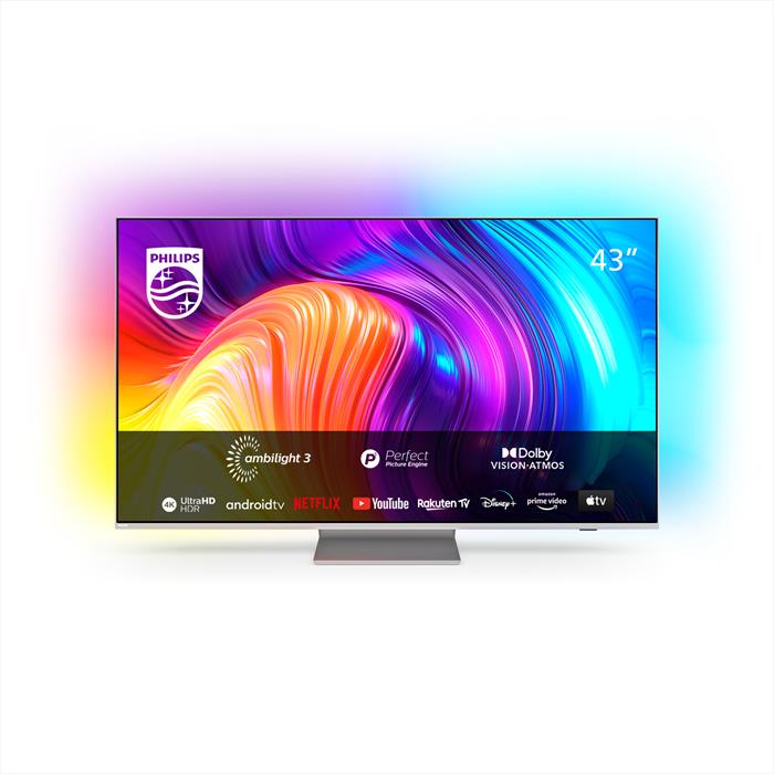 PHILIPS - Ambilight Smart TV LED UHD 4K 43" 43PUS8857/12-Silver | Euronics